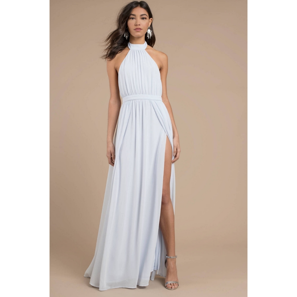 Elegant Tobi Halter Maxi Dress - Gem